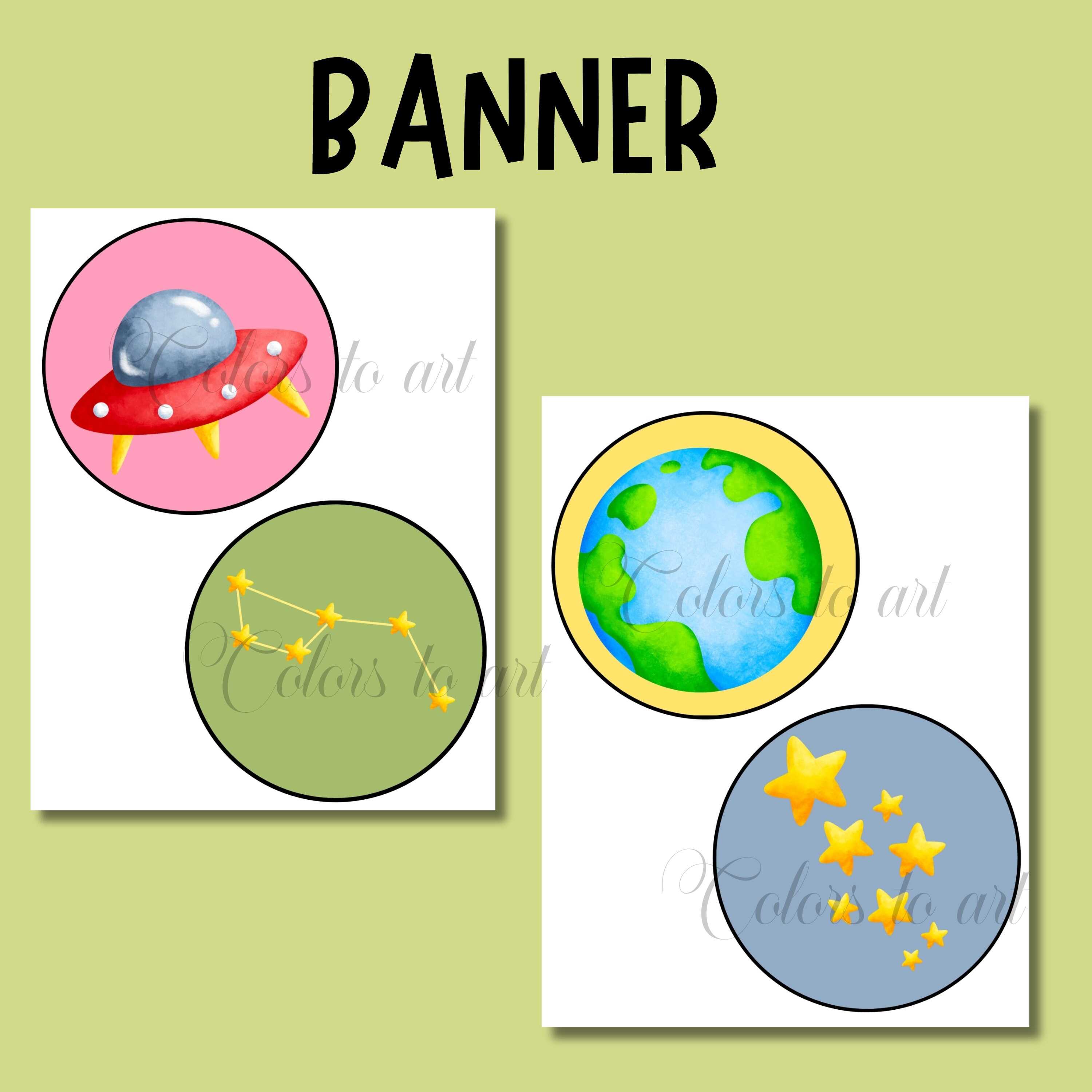 Space Bulletin Board Kit Outer Space Decor Rocket Ship Bulletin Board ...