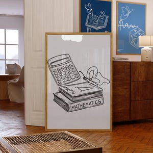 Math Classroom Poster Set Math Teacher Gift Blue Classroom Decor ...