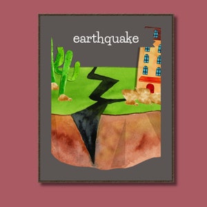 Natural Disasters Prints Watercolor Classroom Decor Science Wall Arts ...