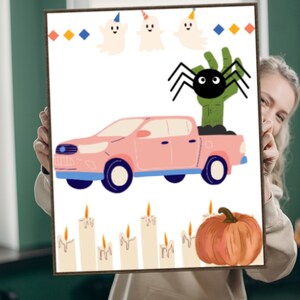 Boho Halloween Decor Set of 8 Prints, Cute Fall Decor, Modern Halloween ...