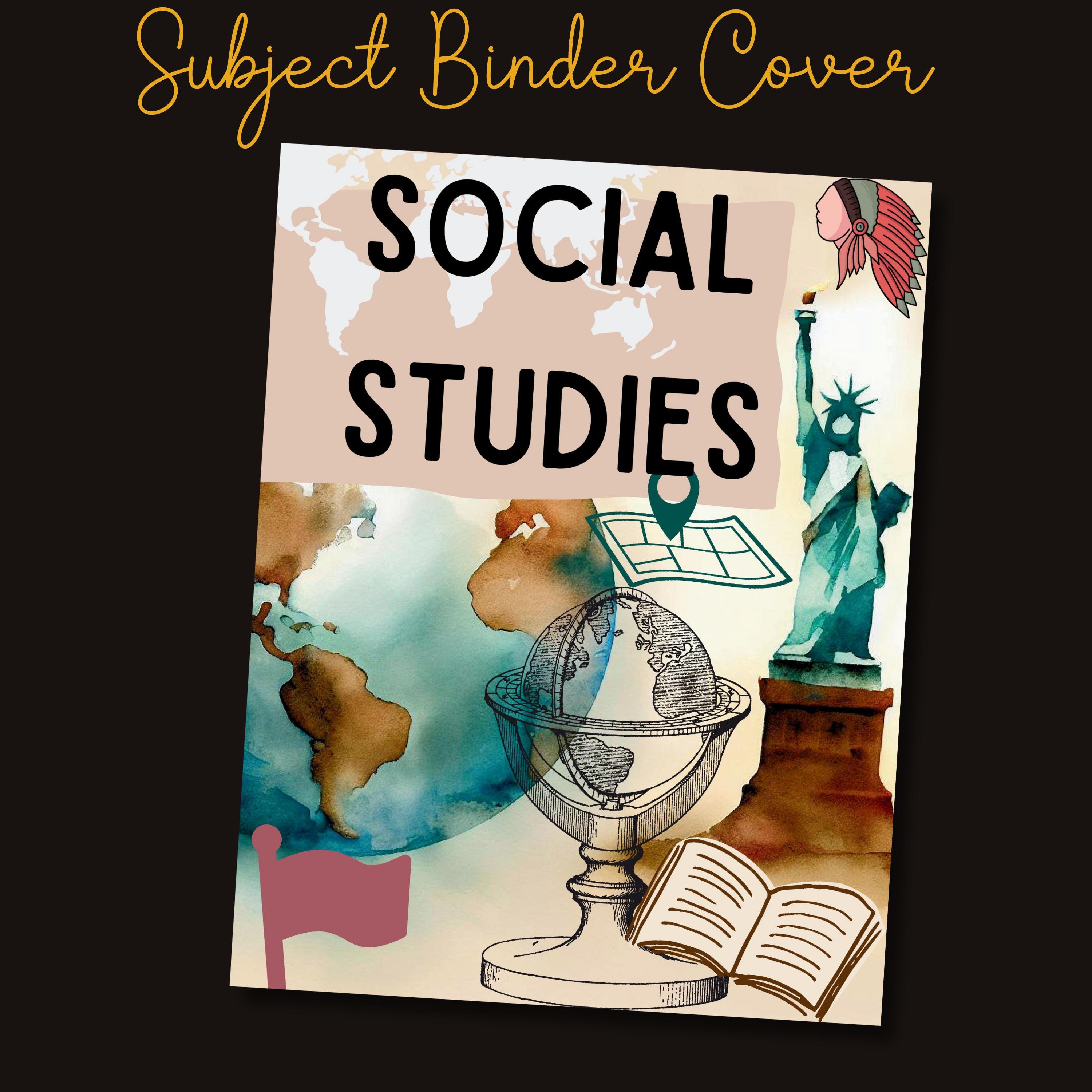 Social Studies Subject Binder Cover Printable Back to School Teacher ...