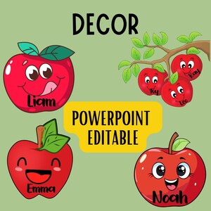 Editable Bulletin Board Apple Bulletin Board Daycare Decor Classroom ...