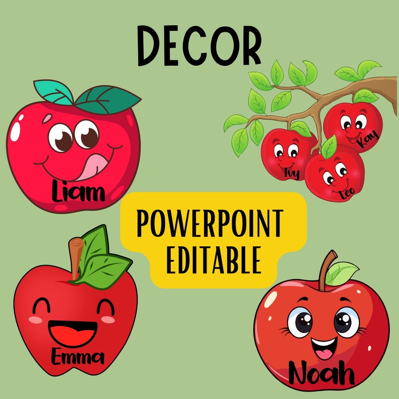 Editable Bulletin Board Apple Bulletin Board Daycare Decor Classroom ...