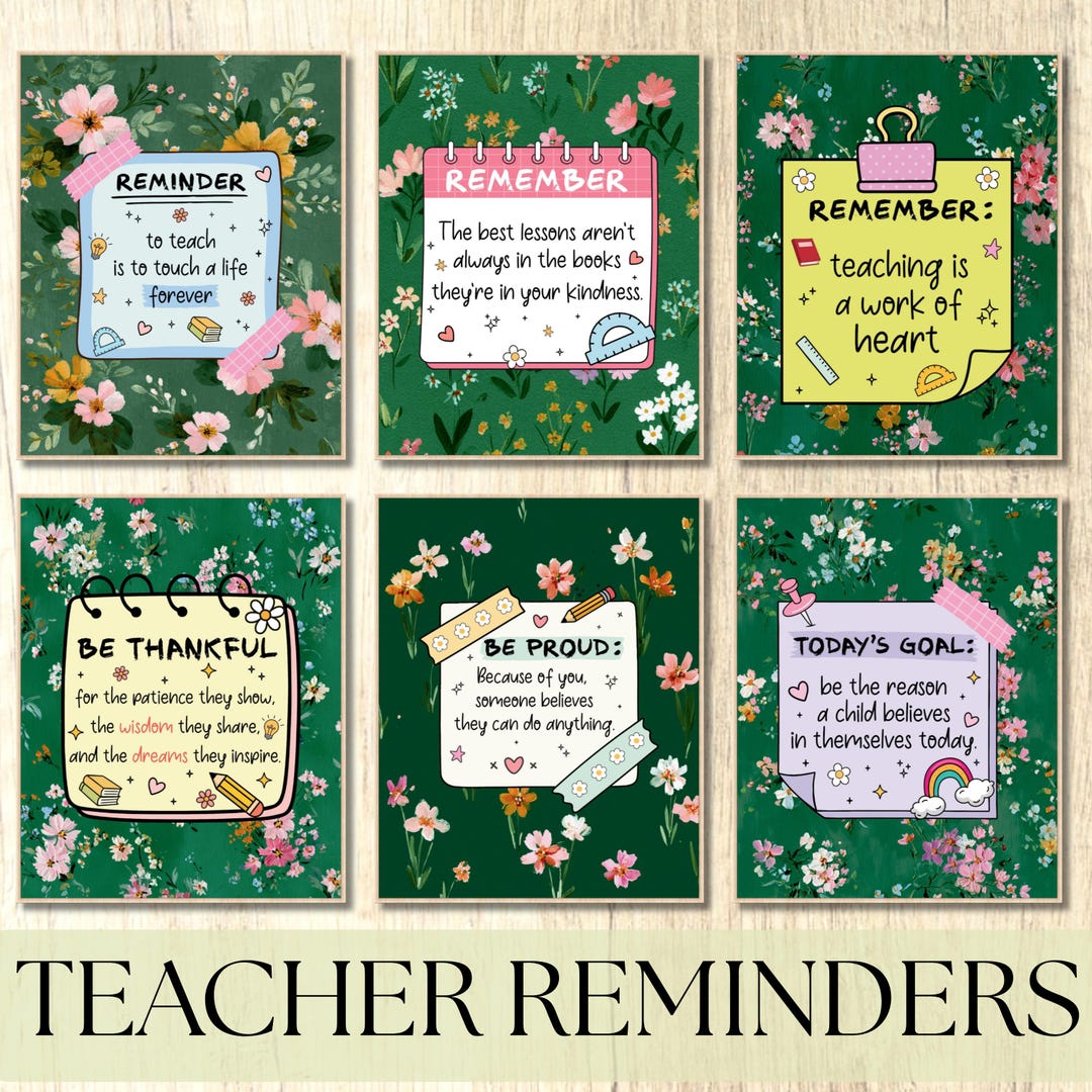 Motivational Teacher Poster Teacher Affirmation Decor New Year Daily ...