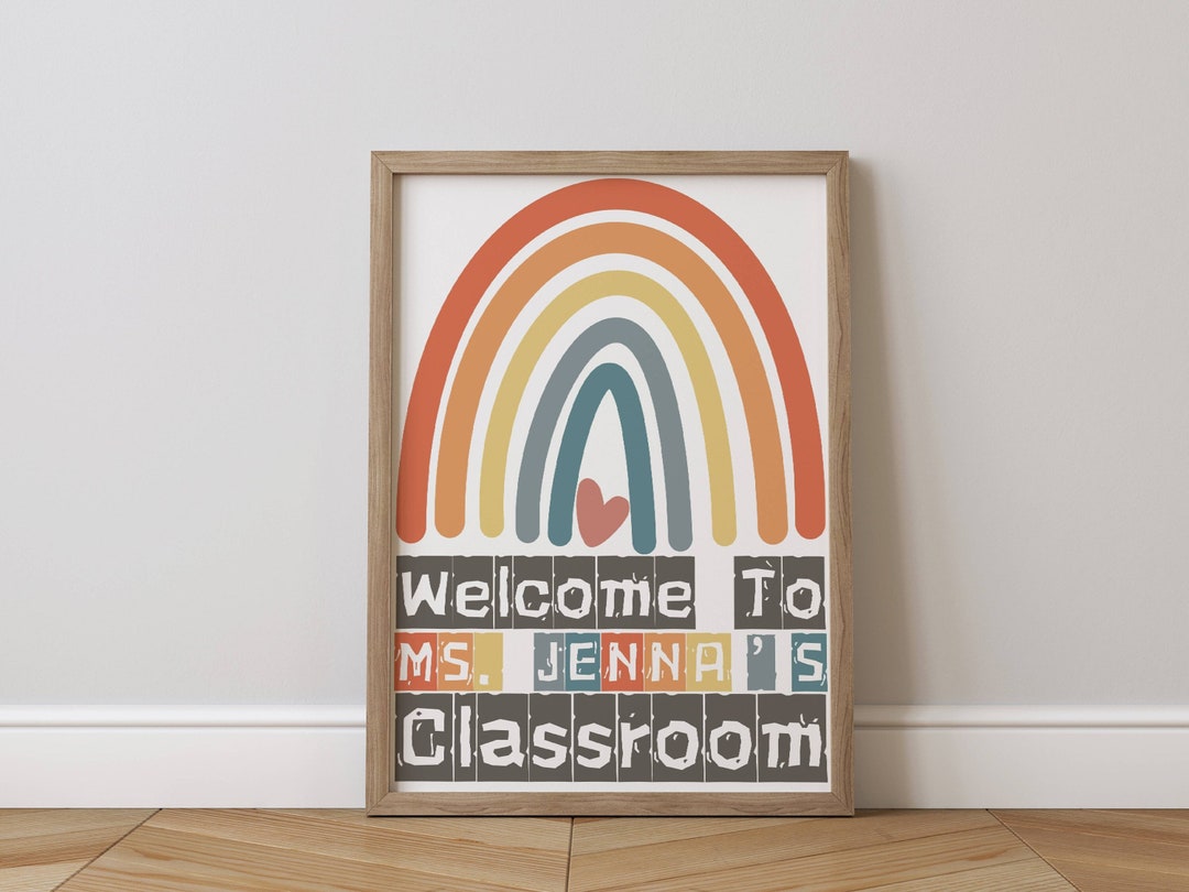 Personalized Teacher Name Sign Welcome to the Classroom Digital ...
