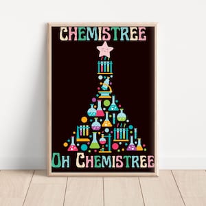 Chemistry Christmas Wall Art, Science Teacher Gift, Funny Science ...
