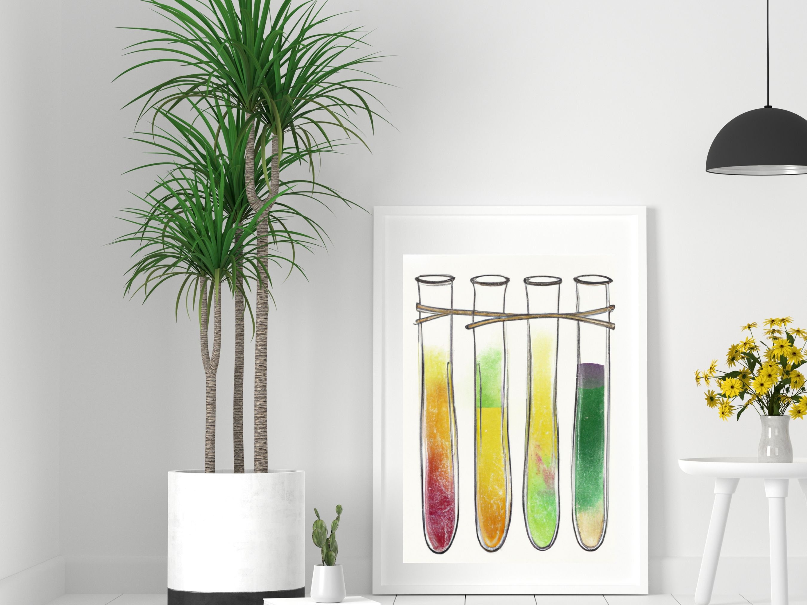 Science Lab Watercolor Print Watercolor Boho Classroom Decor Test Tubes ...