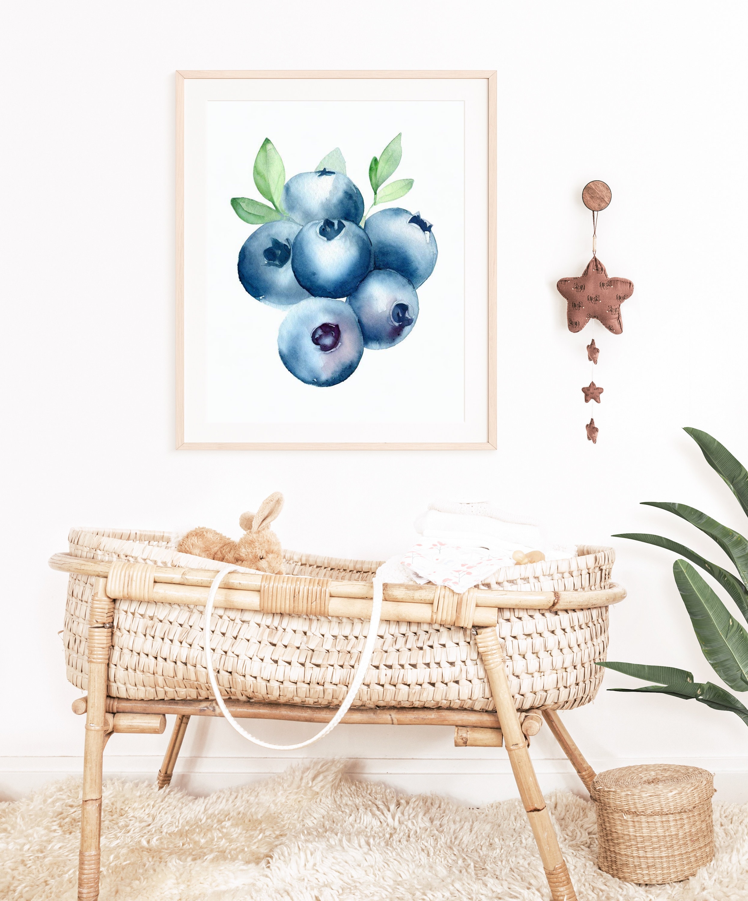 Watercolor Blueberry Printable, Blueberries Wall Art, Instant Download ...