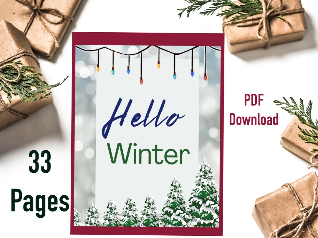 33 Pages, Winter Printable Busy Book, Preschool Learning Binder ...