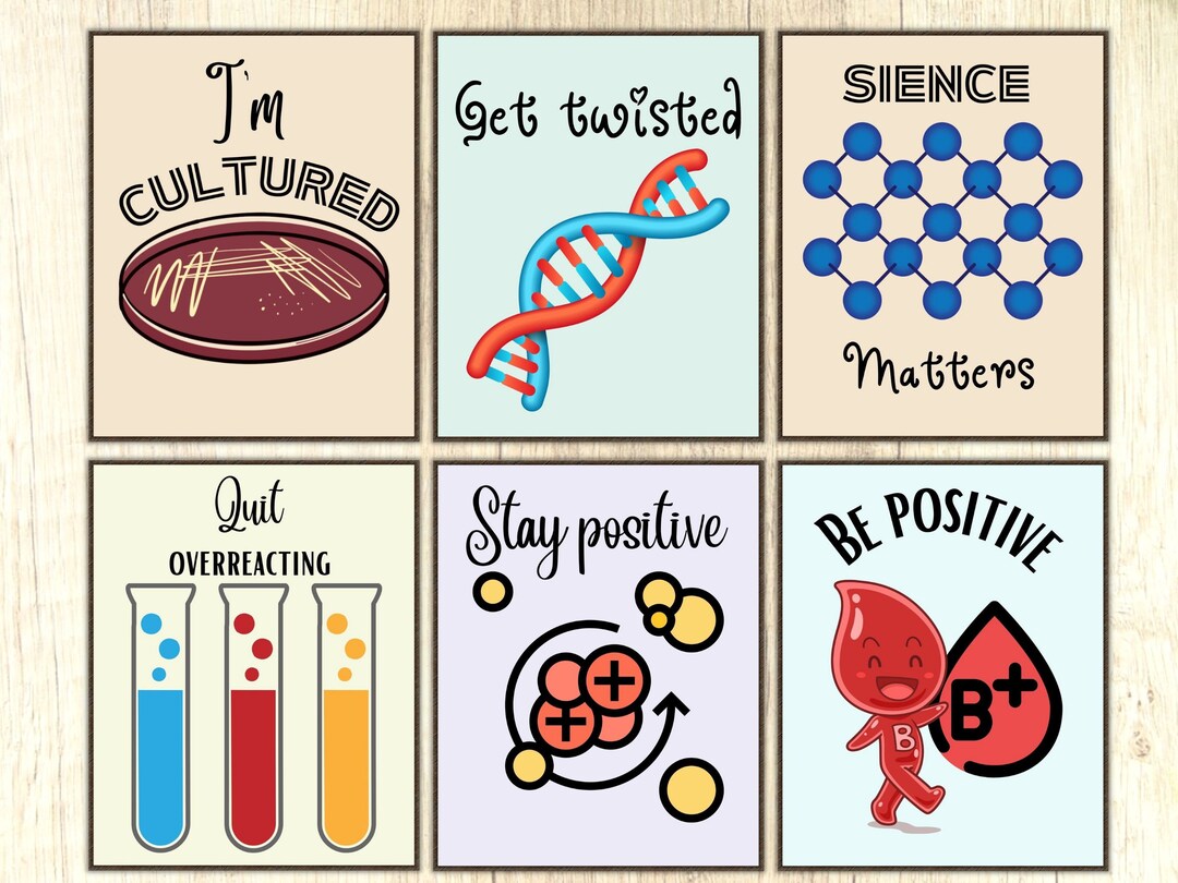 Science Wall Prints, Punny Science Poster, Classroom Decor, Laboratory ...