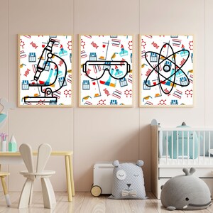 Science Wall Prints, Classroom Wall Art, Nursery Decor, Set of Biology ...