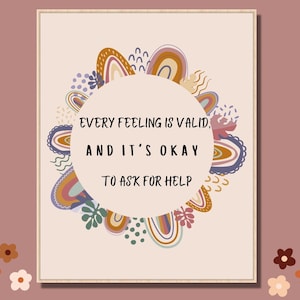 Set of 9 Counseling Posters, Boho Watercolor, Office Decor, School ...