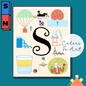 Physics Printable Science Printable Laboratory Art Middle School Decor ...