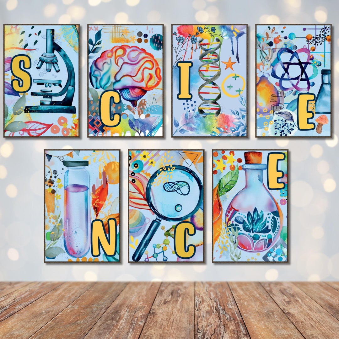 Science Class Gallery Wall Set Science Bulletin Board Science Lab Decor ...