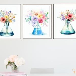 Science Wall Prints, Women in Science Poster, Watercolor Flower ...