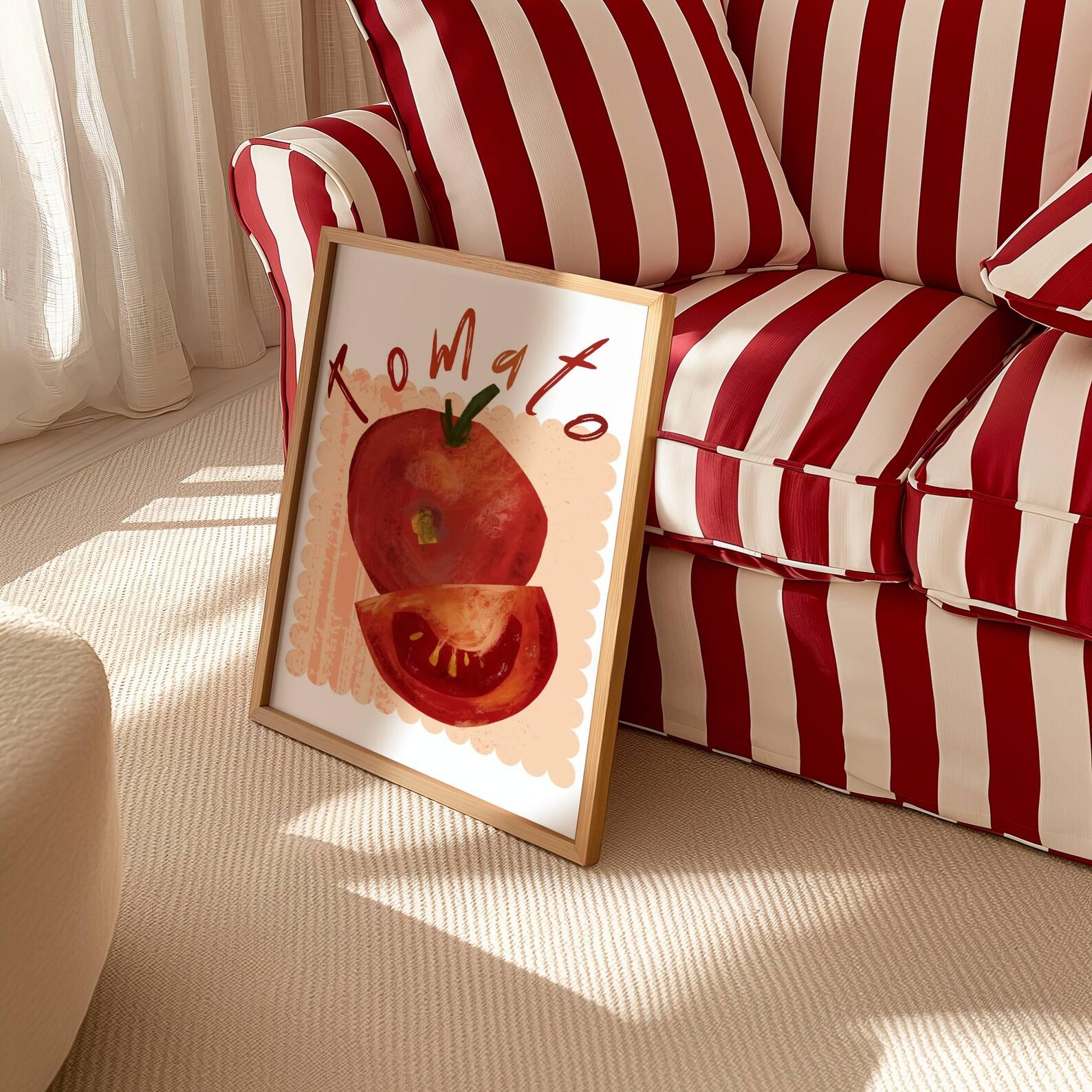 Tomato Art Print for Kitchen Decor Food Art Print Trendy Tomato Poster ...