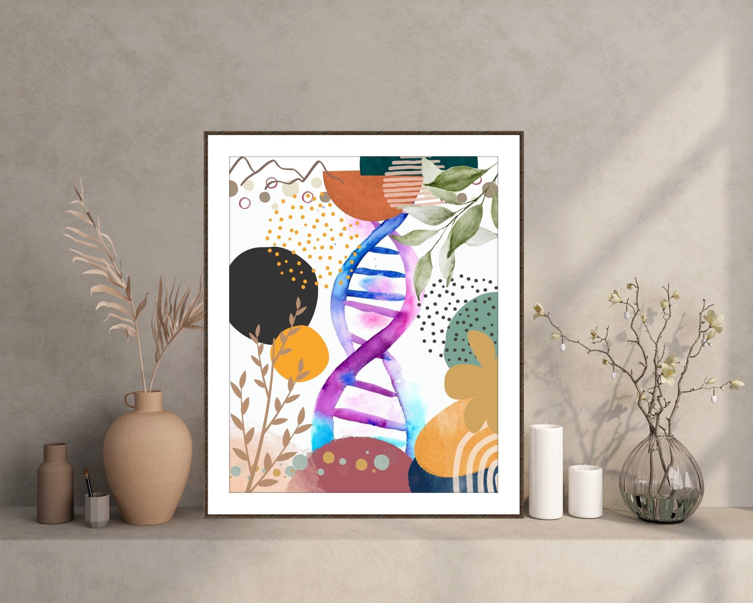 Science Print DNA Printable Watercolor Abstract Science - Etsy