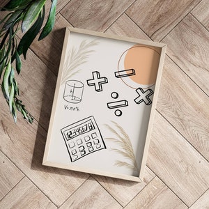 Math Class Gallery Wall Art Set Math Classroom Poster Set High School ...