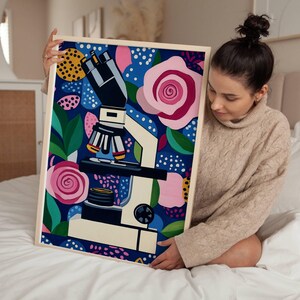 Microscope Printable Art Science Decor Science Teacher Gift Dorm Decor ...