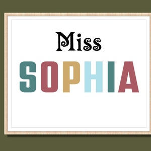 Teacher Name Sign Printable, Custom Digital Print, Teacher Custom Name ...