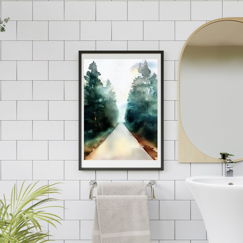 Pine Trees Watercolor Art Print Evergreens PRINTABLE ART - Etsy