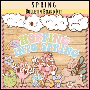 Spring Classroom Decor Retro Themed Spring Bulletin Board Kit Pastel ...