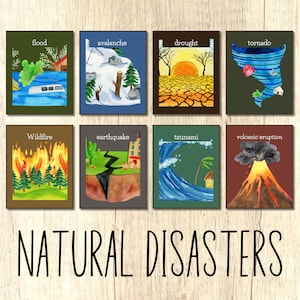 Natural Disasters Prints Watercolor Classroom Decor Science Wall Arts ...