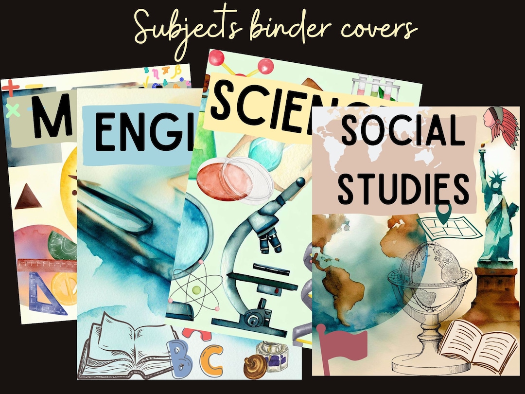 School Subjects Binder Cover Printable, Back to School, Teacher Binder ...