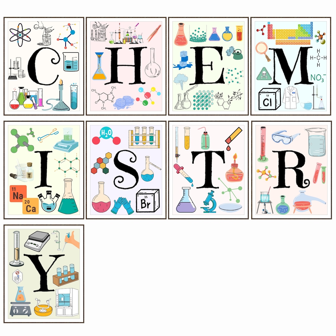 Chemistry Printable Science Printable Laboratory Art Middle School ...