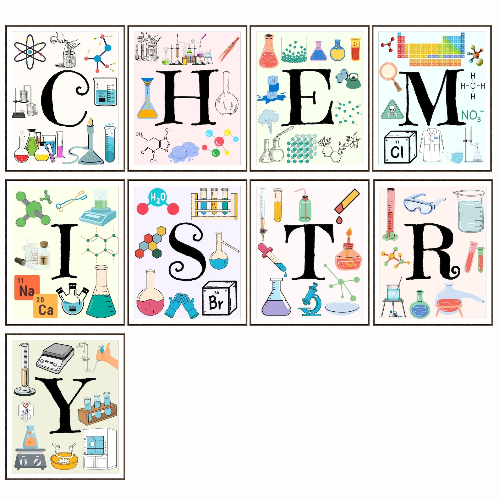 Chemistry Printable Science Printable Laboratory Art Middle School ...