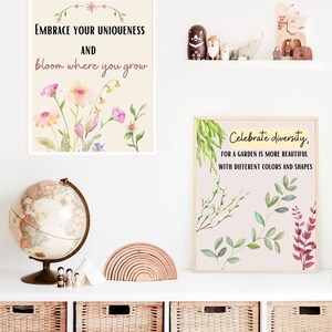 8 Plant Boho Neutral Bulletin Board Decor Modern Greenery Classroom ...