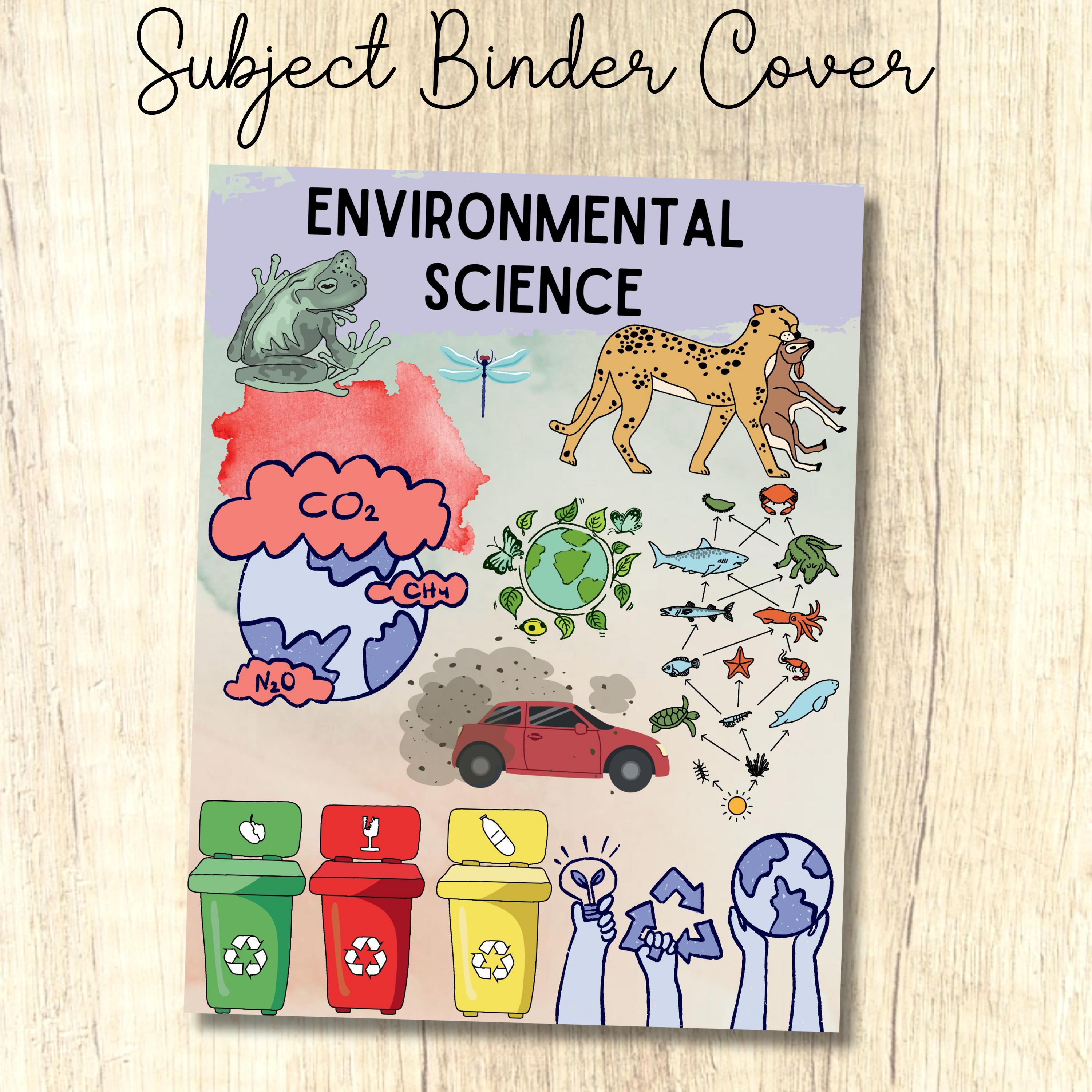 Environmental Science Subject Binder Cover Printable Back to School ...