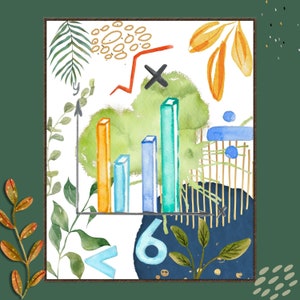 Math Wall Prints, Boho Watercolor Prints, Boho Classroom Wall Art ...