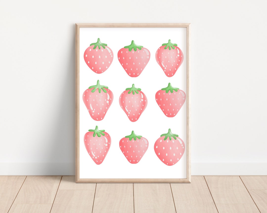 Strawberry Wall Art Strawberries Wall Art for Girls Bedroom - Etsy