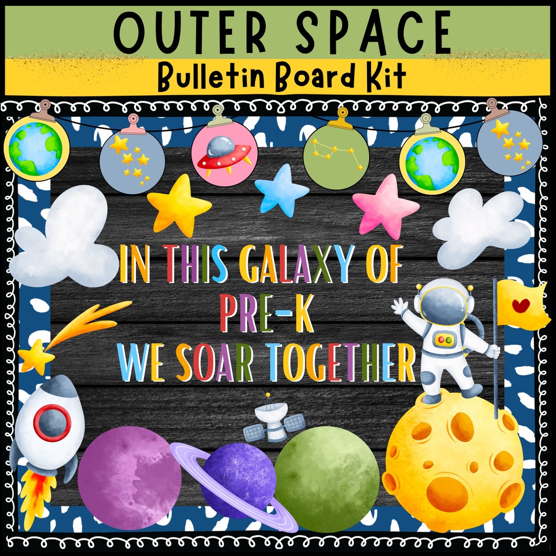 Pre-k Bulletin Board Kit Outer Space Classroom Decor Back to School ...