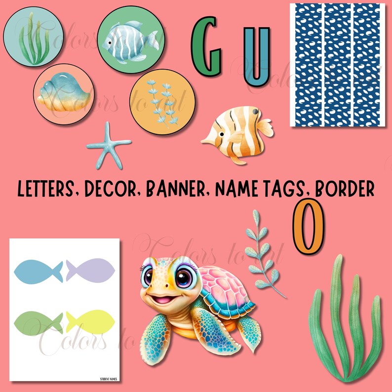 Summer Bulletin Board Kit Ocean Bulletin Board Kit Under the Water ...