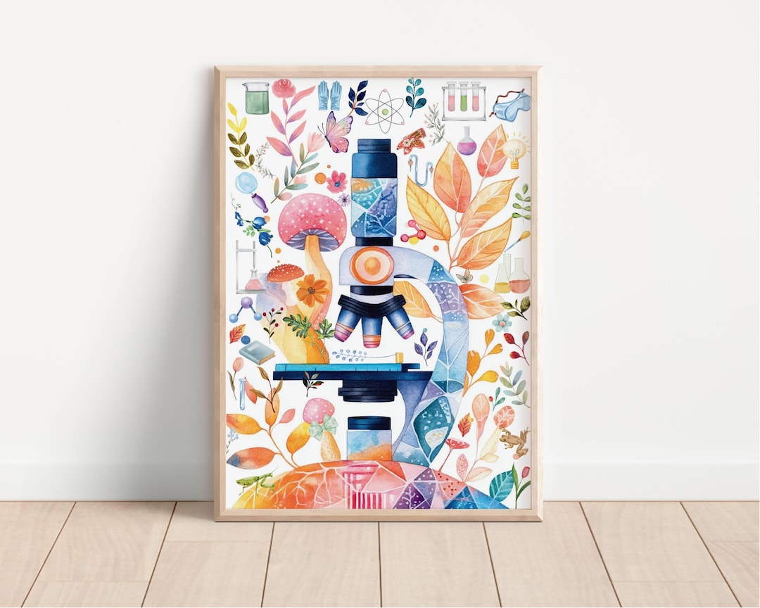 Watercolor Chemistry Art for Science Lovers Gift Floral Abstract ...