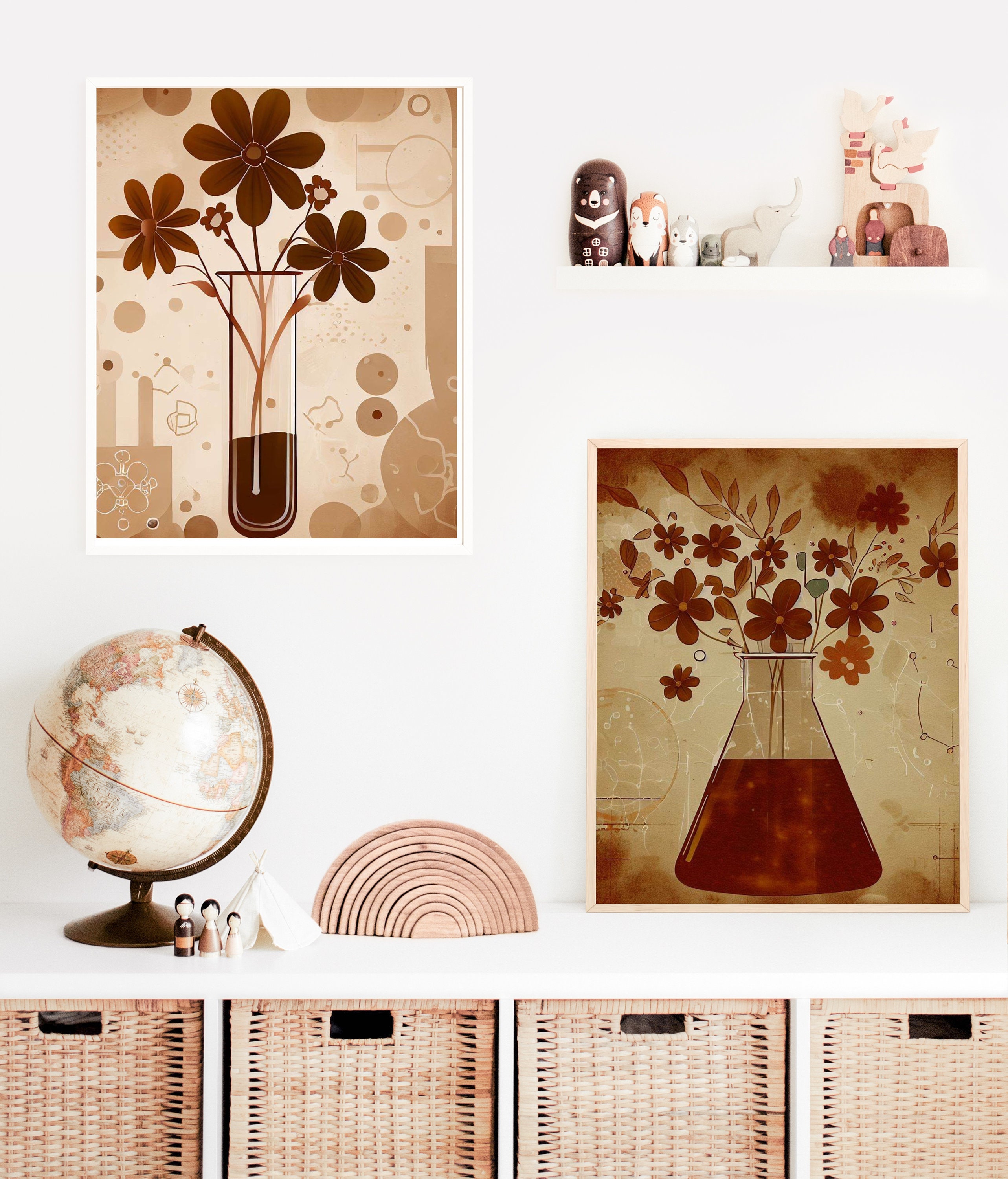 Science Class Gallery Art Set Women in Science Poster Boho - Etsy