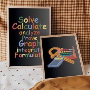 Math Classroom Poster Set of 3 Math Decor Math Theme Nursery Decor Math ...