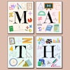 Math Symbols Poster Math Classroom Decor Preschool Math Educational ...