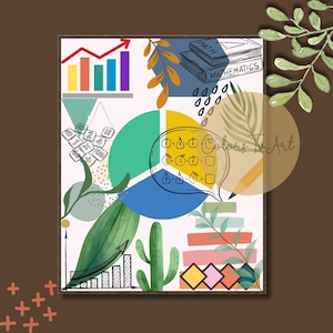 Math Wall Prints Watercolor Prints Classroom Wall Art Set of ...