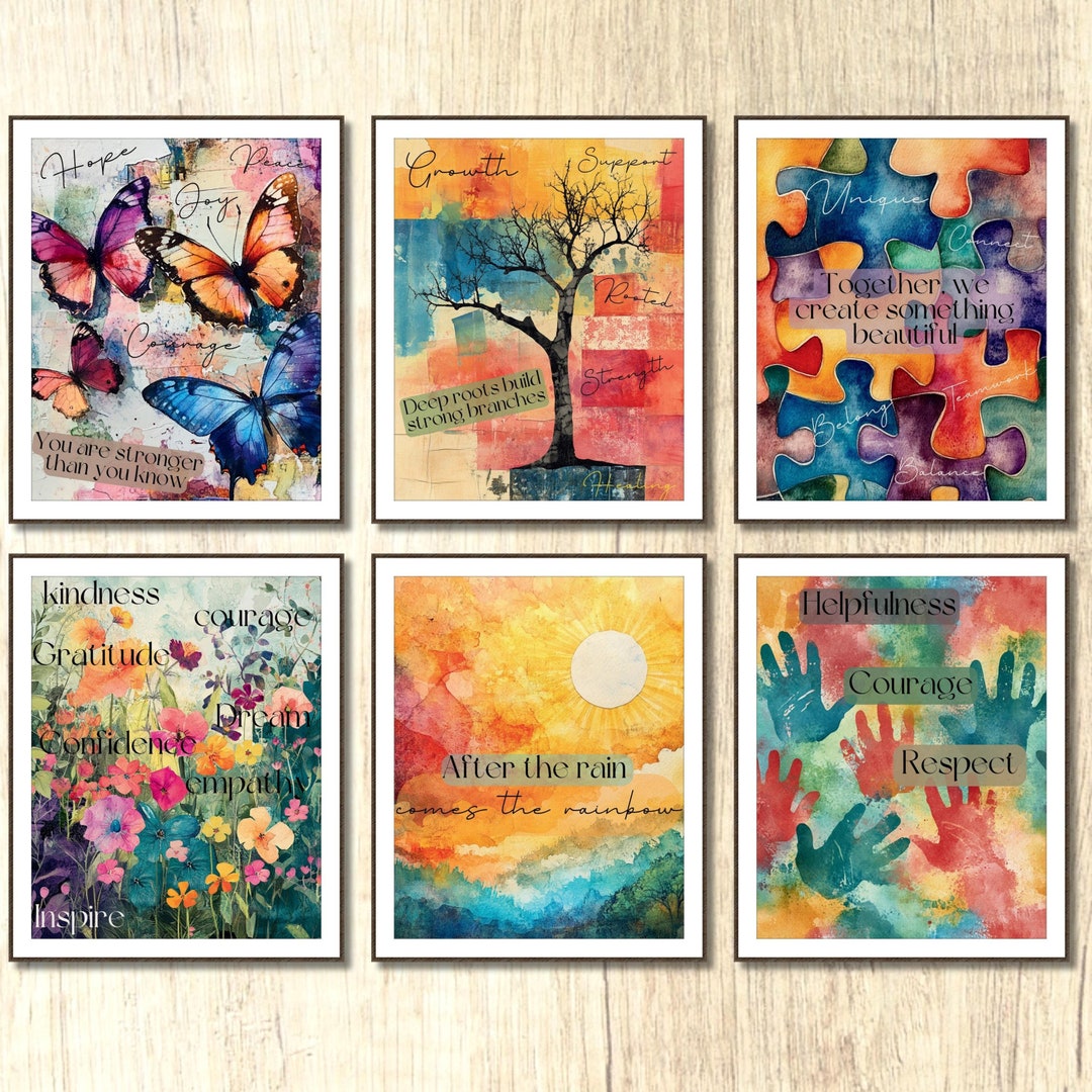 Growth Mindset Printable Set of 6 School Counselor Office Room Decor ...