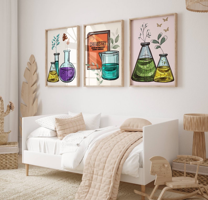 Science Class Decor Chemistry Classroom Wall Prints Laboratory Wall Art ...