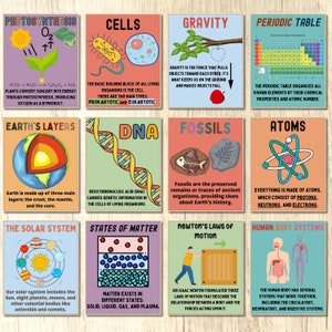 Science Class Posters Set of 12 Middle School Science Posters High ...