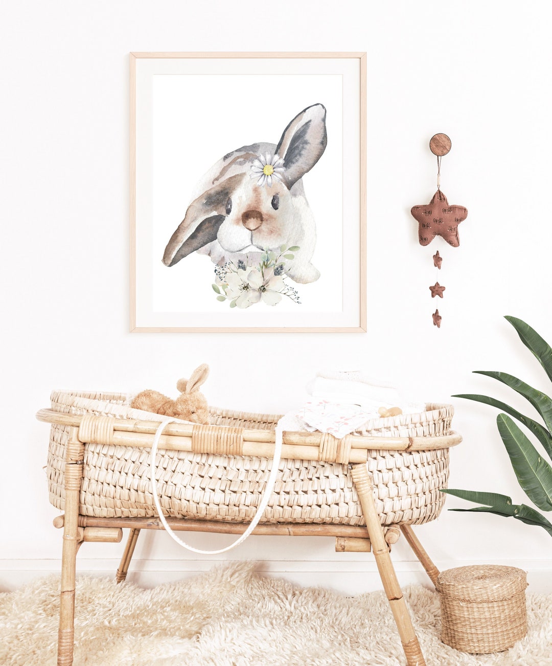 Bunny Painting, Cute Rabbit Wall Art, Girl Room Wall Art, Girl Room ...