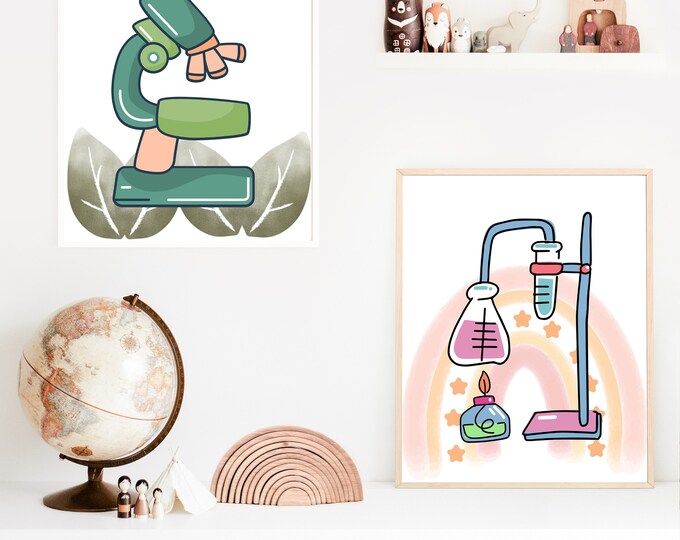 Acids, Bases and Salts and Ph Scale Set, Science Chemistry Poster, Educational Science Poster ...