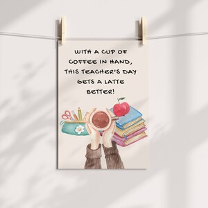 Teacher Gift Teacher's Coffee Sign Teacher Art Print Teacher's Desk ...