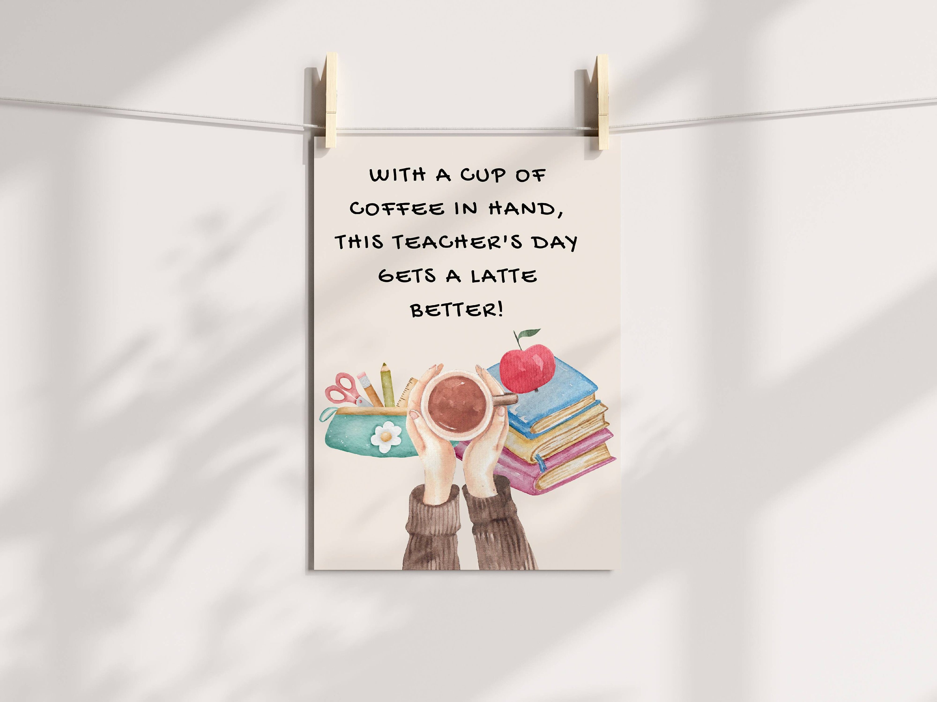 Teacher Gift Teacher's Coffee Sign Teacher Art Print Teacher's Desk ...