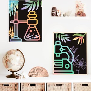 Science Class Gallery Wall Art Set Biology Wall Art Science Classroom ...