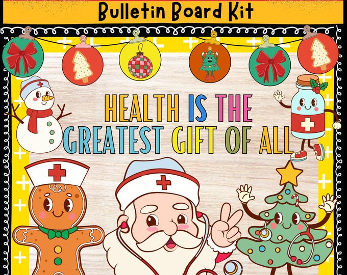 Christmas/december/winter Health Bulletin Board/door Decor Kit for ...